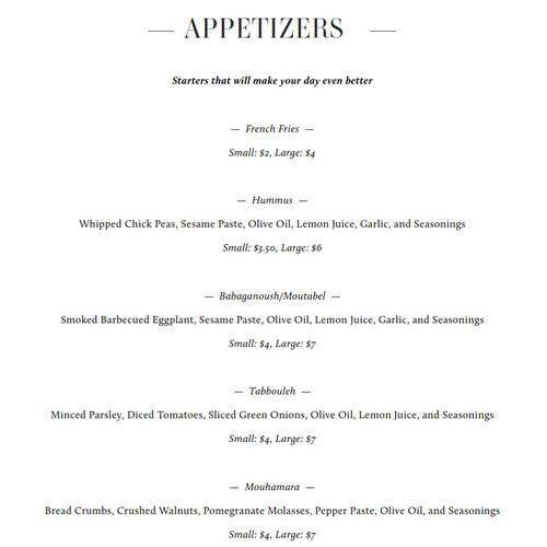 Raffi's Catering and Banquet menu in Pasadena, California, USA