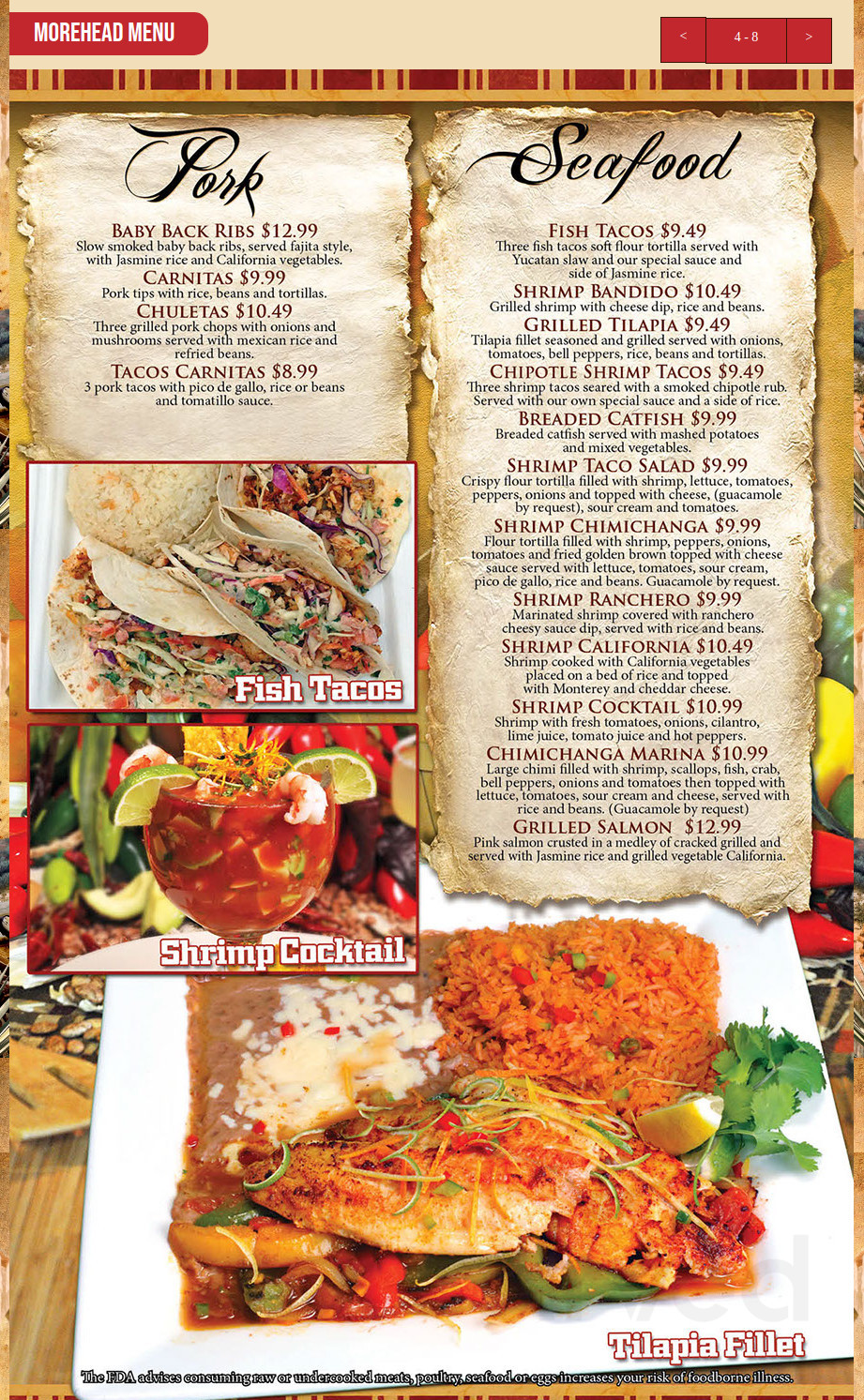 Don Señor Mexican Bar & Grill menu in Morehead, Kentucky, USA