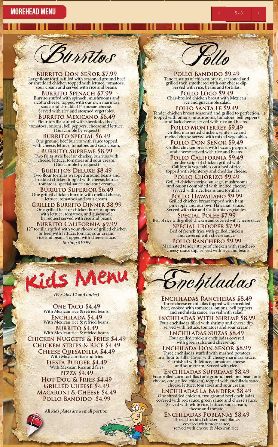 Don Señor Mexican Bar & Grill menu in Morehead, Kentucky, USA