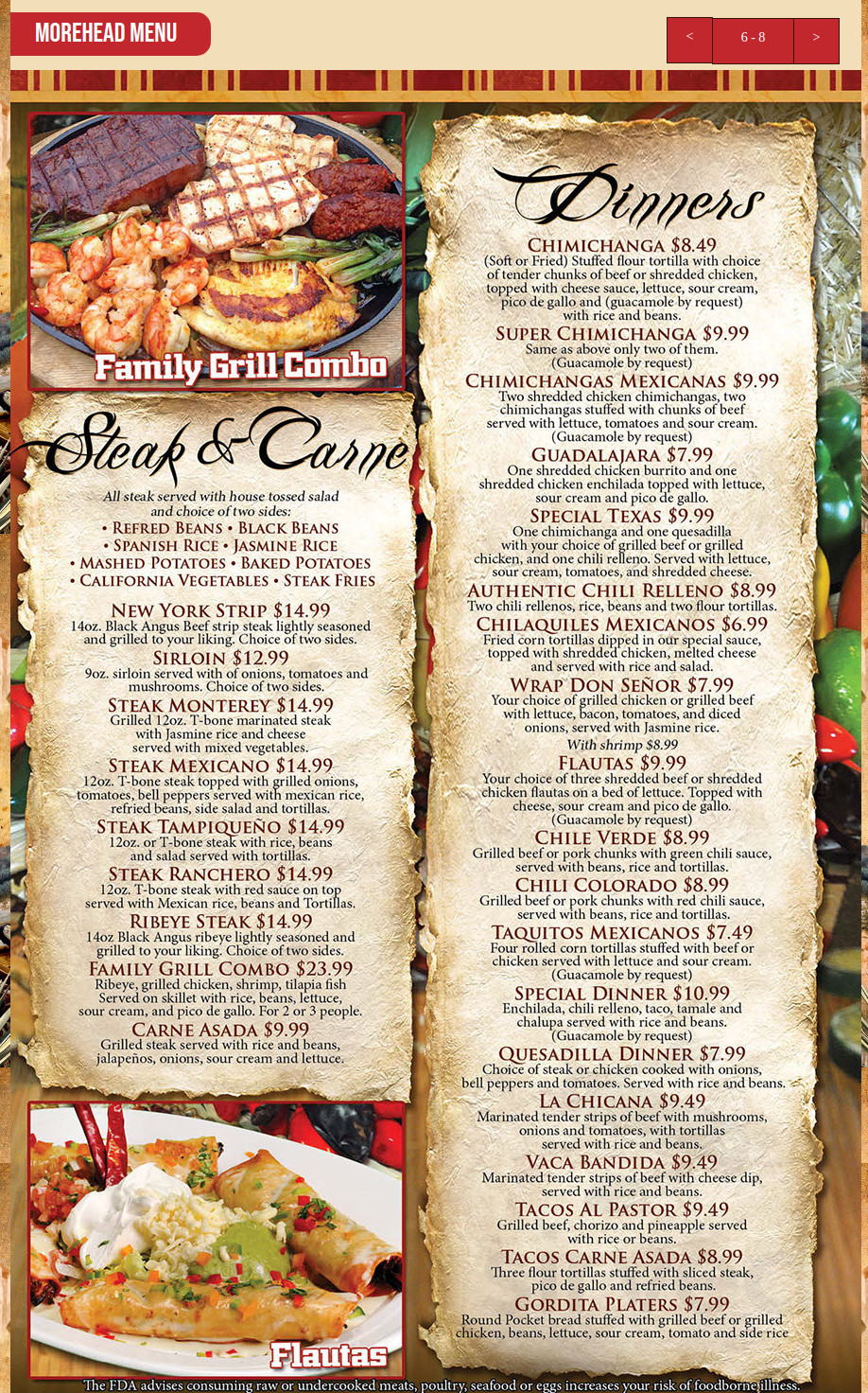 Don Señor Mexican Bar & Grill menu in Morehead, Kentucky, USA