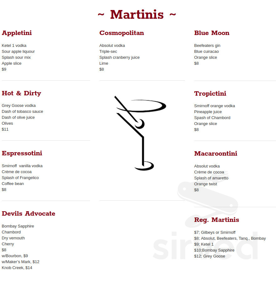 Del Rossi's Trattoria menus in Dublin, New Hampshire, United States