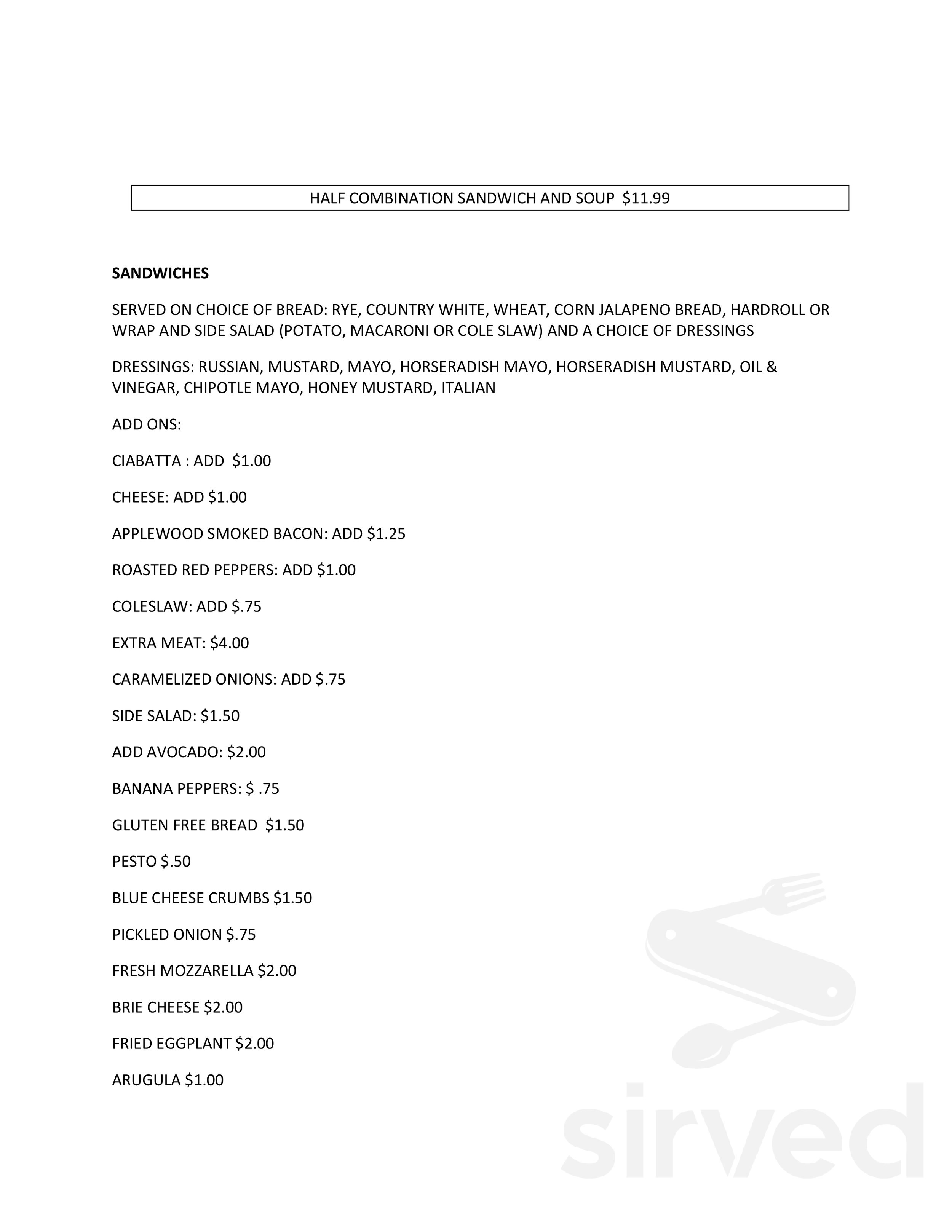 Saati Deli & Catering LLC menu in Latham, New York, USA