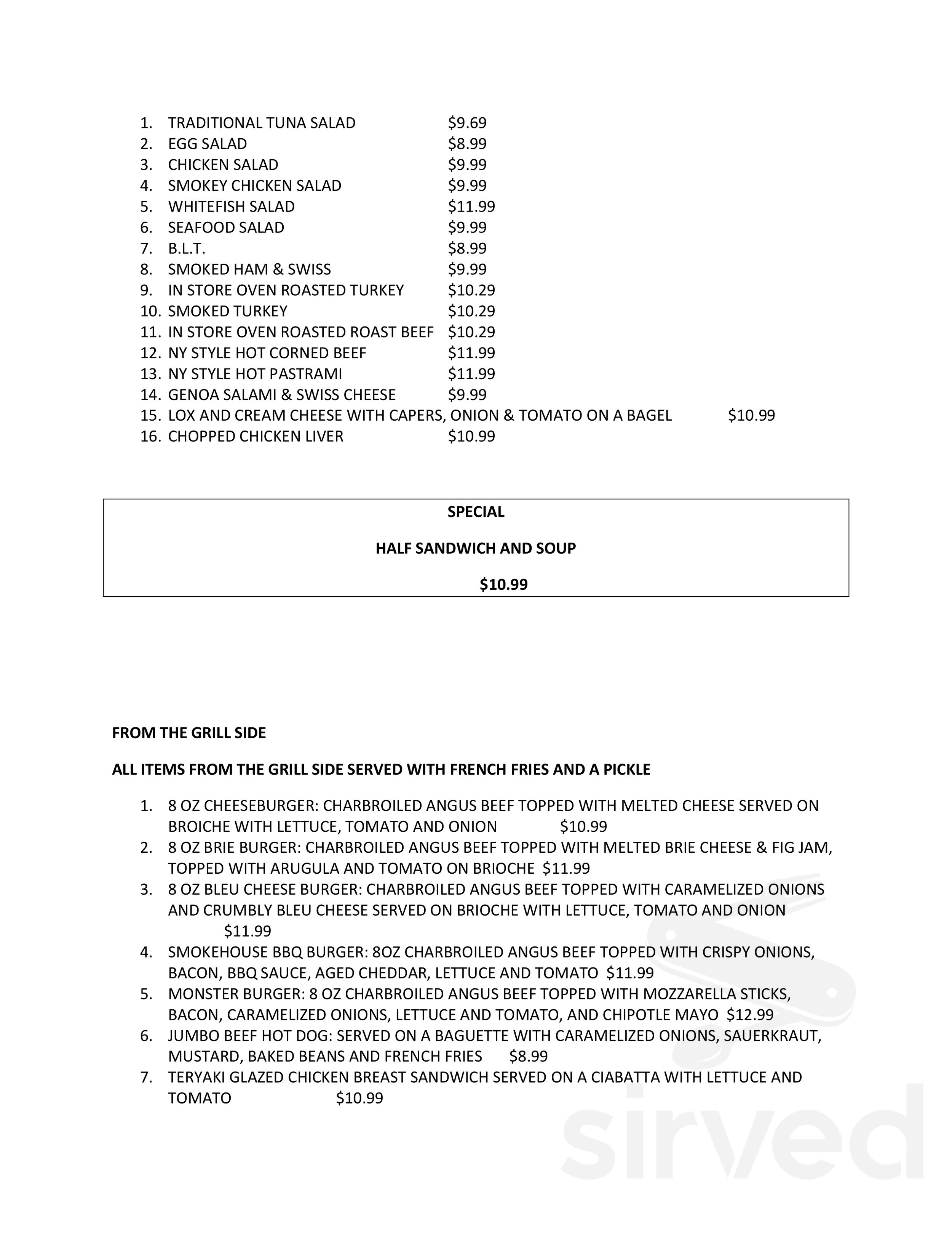 Saati Deli & Catering LLC menu in Latham, New York, USA