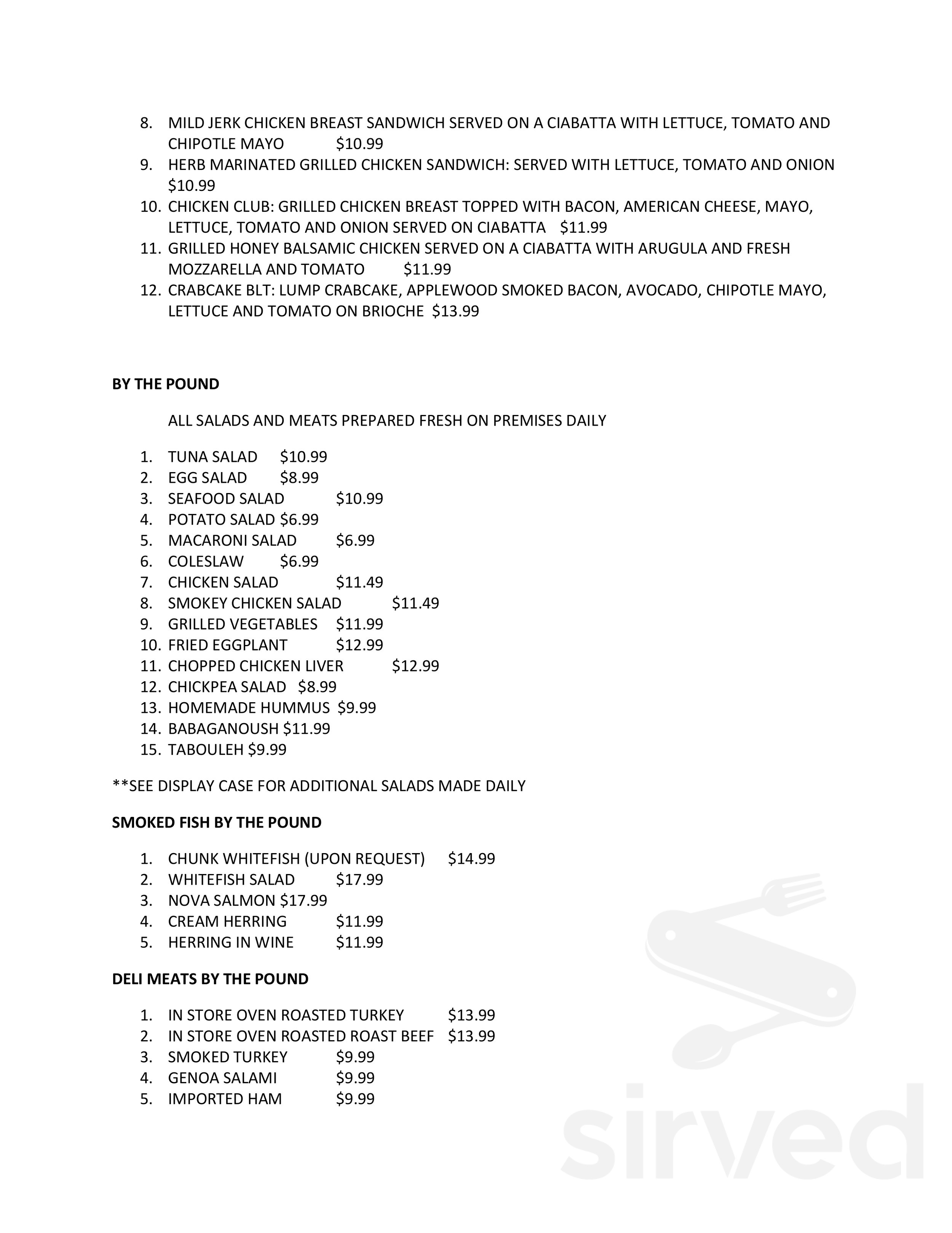 Saati Deli & Catering LLC menu in Latham, New York, USA