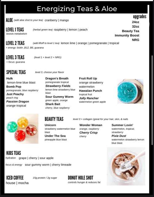 Downtown Nutrition menu in Urbana, Ohio, USA