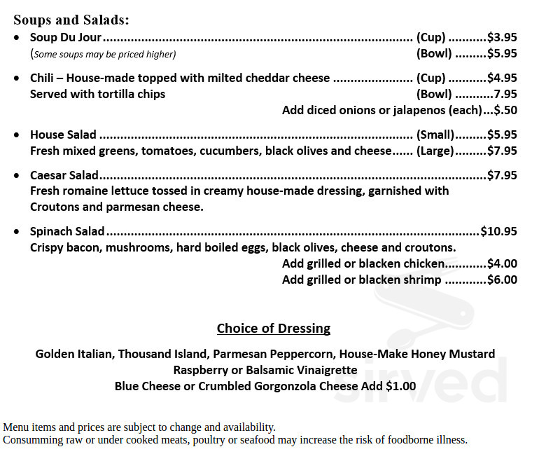 JC's Sports Bar & Grill menus in Shelton, Connecticut, United States