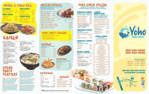 Yoho Asian Bistro menu in Glassboro, New Jersey, USA
