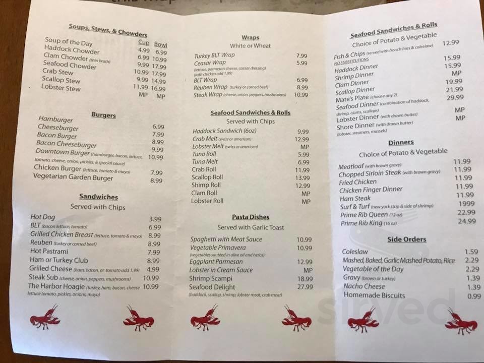 Menu for Harbor Cafe in Stonington, ME | Sirved