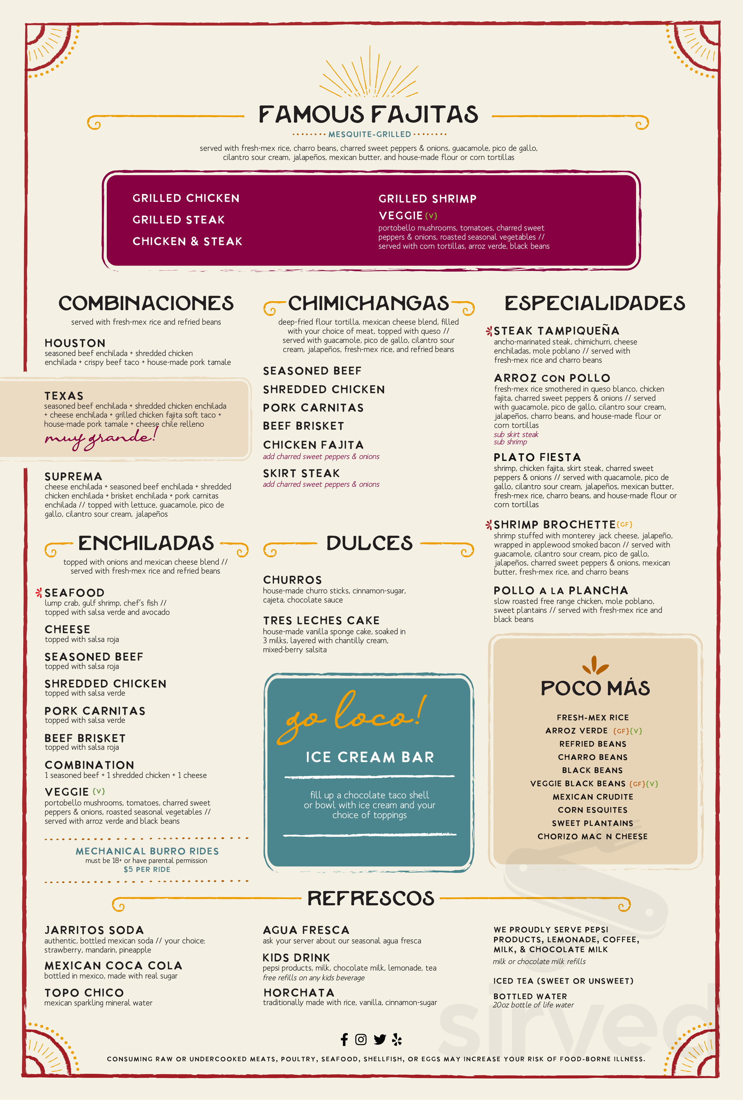 Menu - Knoxville TN's Loco Burro Fresh Mex Cantina and Tequila Bar | Sirved