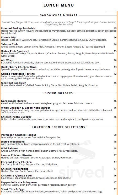 Menu for Hay J's Bistro in Liberty Lake, WA | Sirved