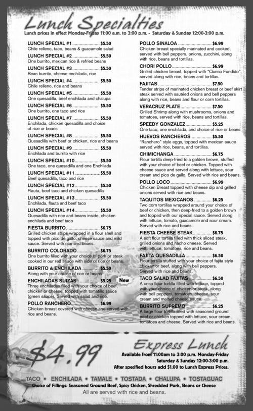 Little Fiesta menu in Little Falls, Minnesota, USA