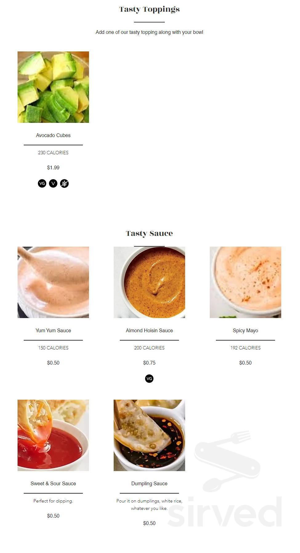 Menu - Vero Beach FL's Bambuu' Asian Eatery | Sirved