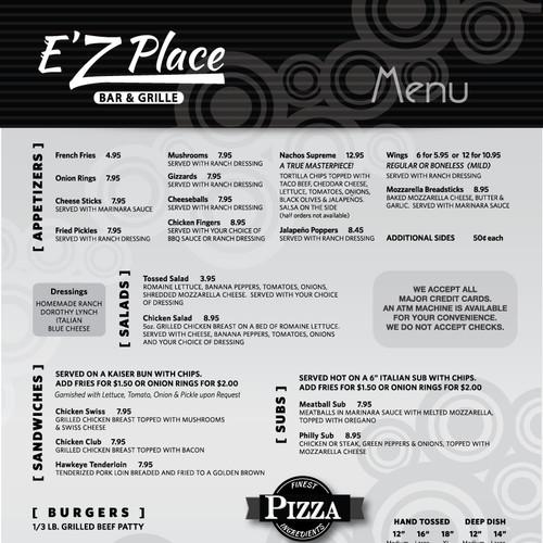 E'Z Place menu in Omaha, Nebraska, USA