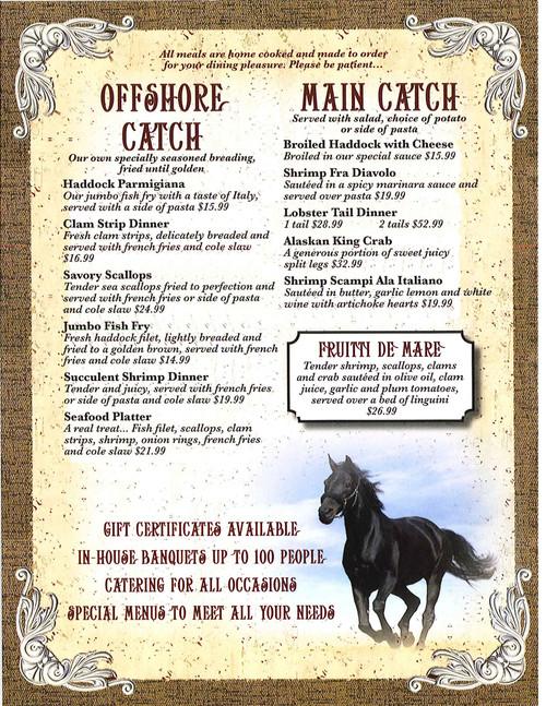 The Black Stallion menu in Vernon, New York, USA