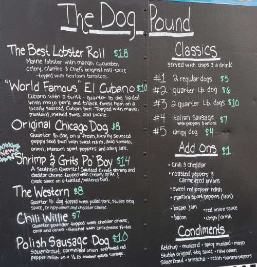 The Dog Pound menu in Stuart, Florida, USA