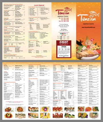 Tenzan menu in New York, New York, USA
