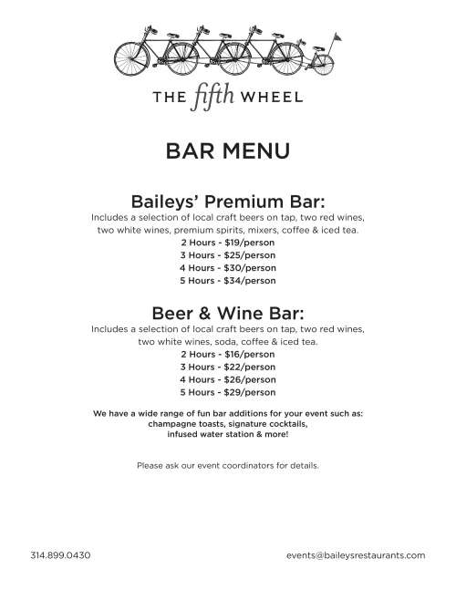 The Fifth Wheel Catering menu in St. Louis, Missouri, USA
