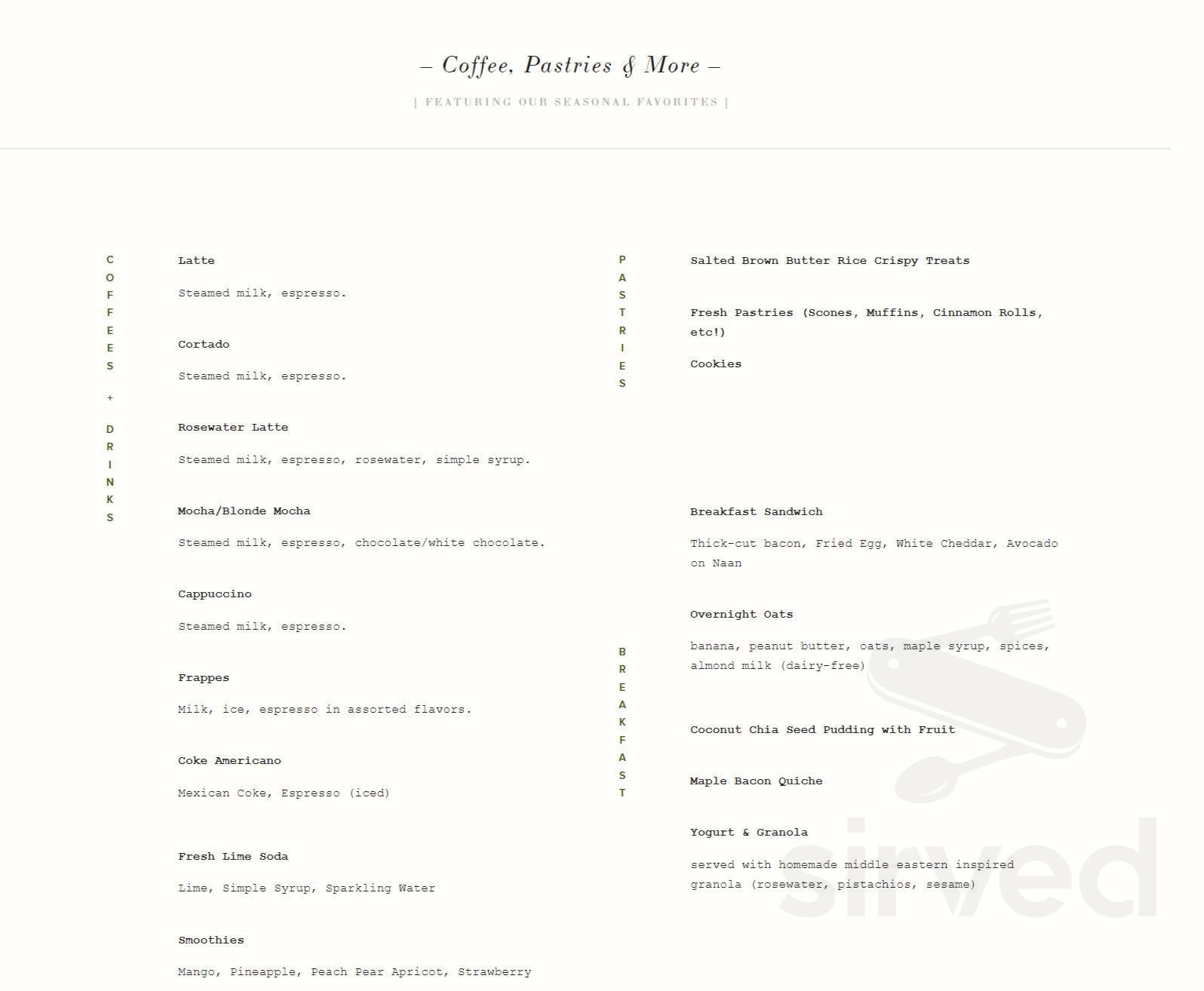 Menu - Springfield MO's Eurasia Coffee Co | Sirved