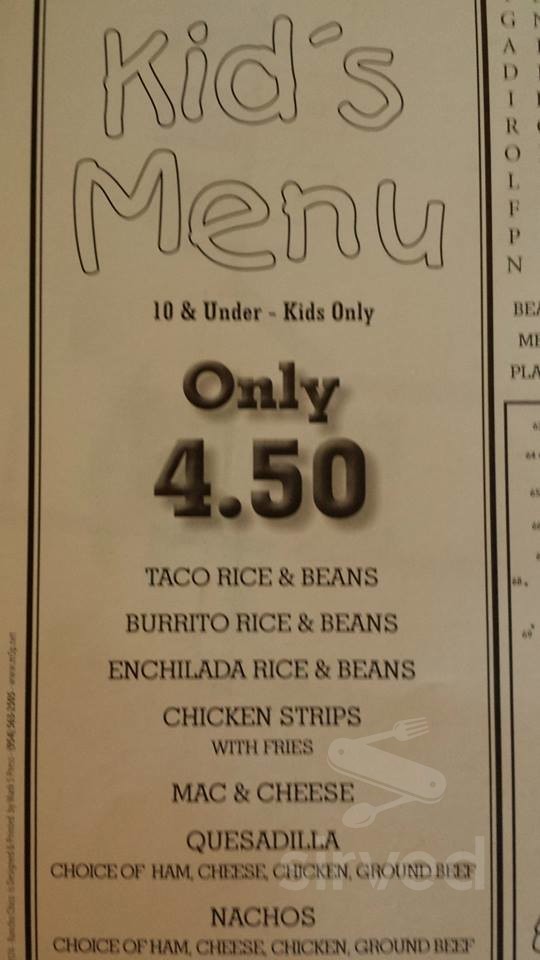 Los Agaves menu in Royal Palm Beach, Florida, USA