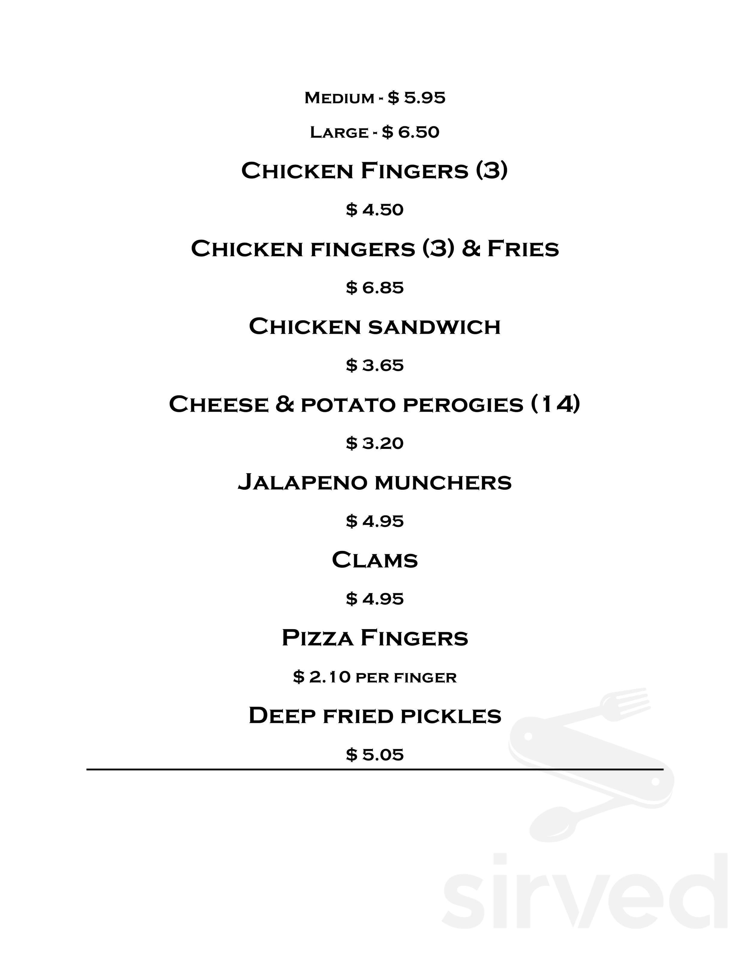 Perry's Fish & Chips menu in Sarnia, Ontario, Canada