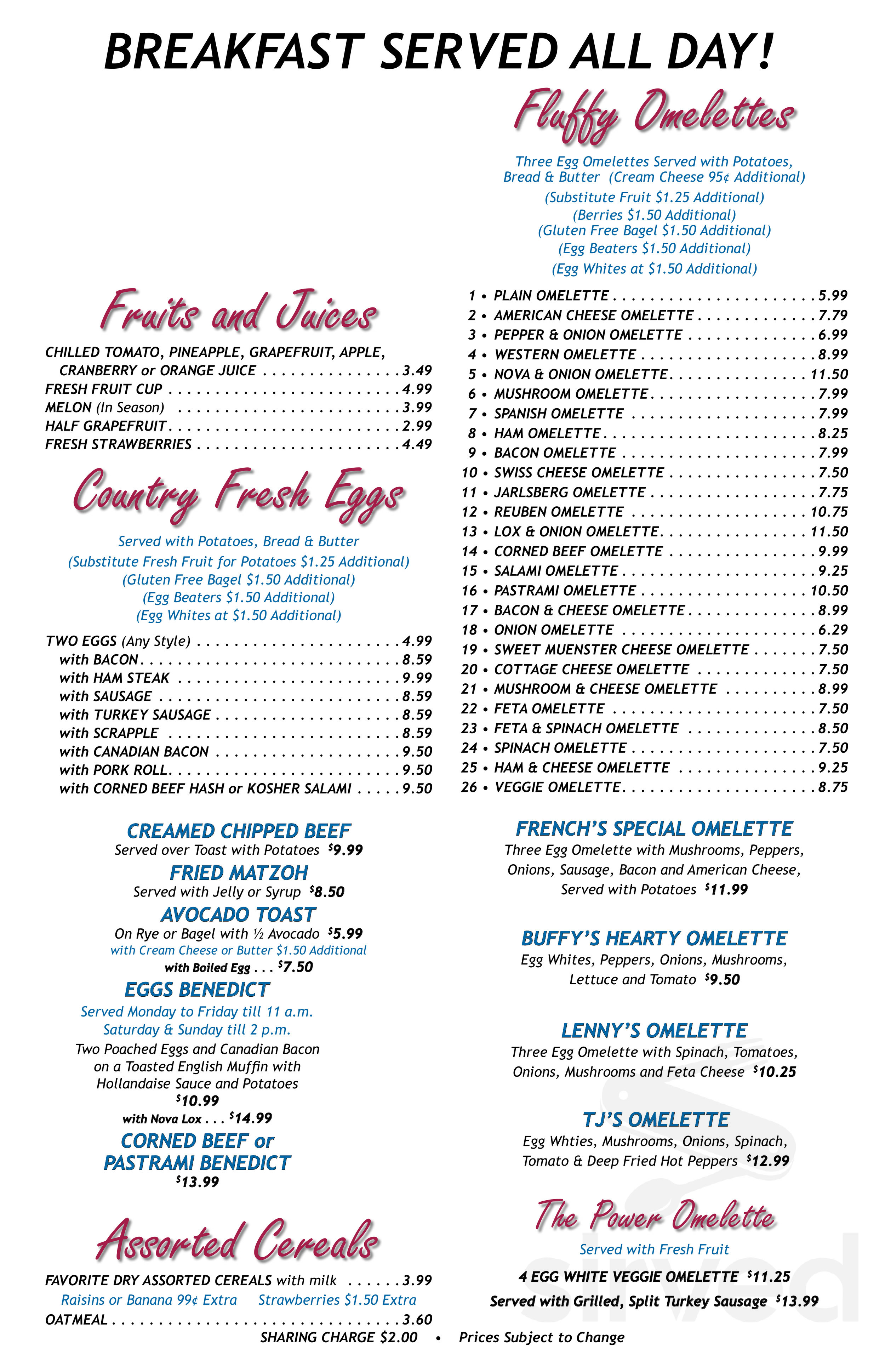 Menu - Langhorne PA's Moish and Itzy’s Restaurant & Delicatessen | Sirved