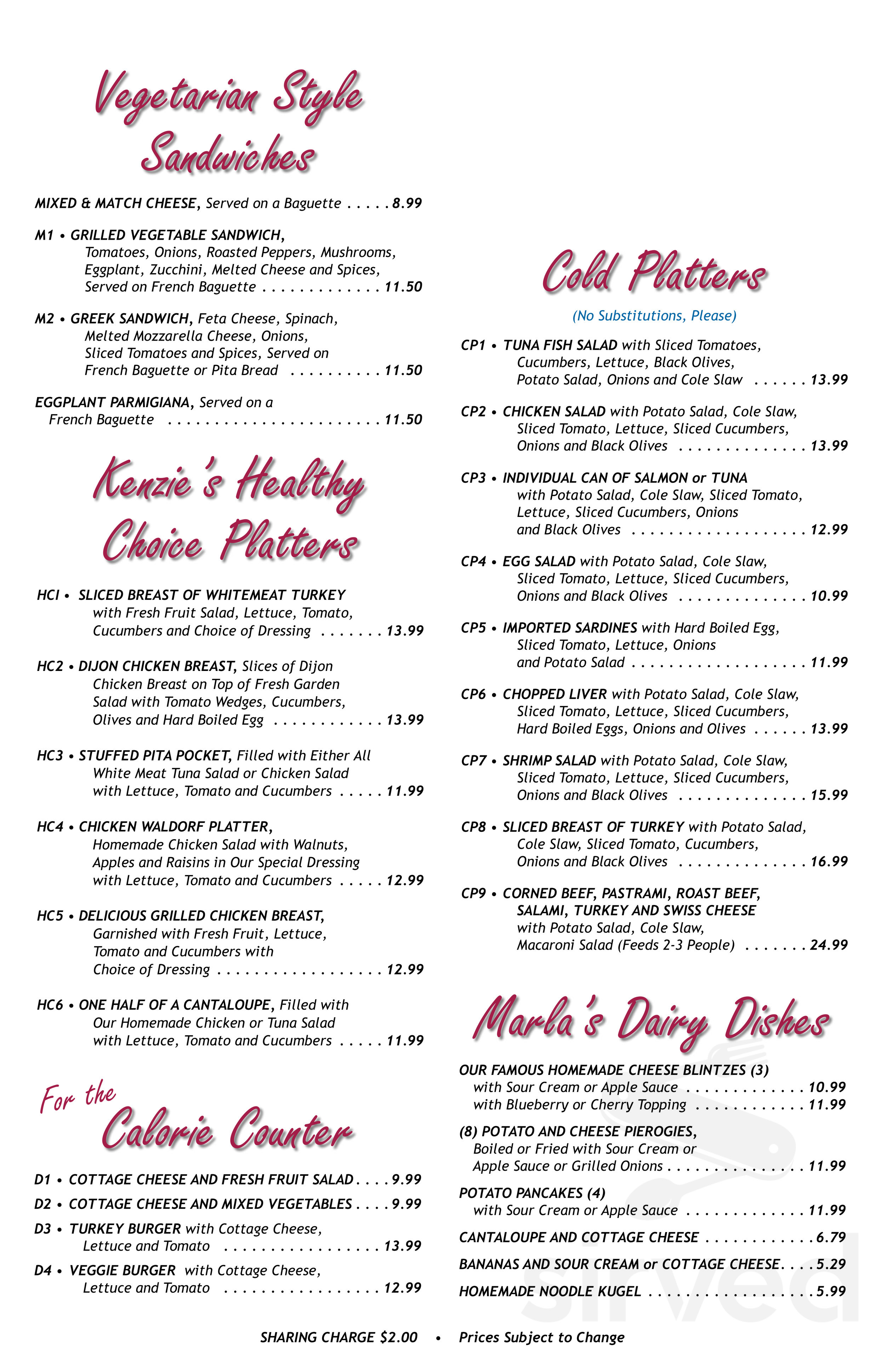 Menu - Langhorne PA's Moish and Itzy’s Restaurant & Delicatessen | Sirved