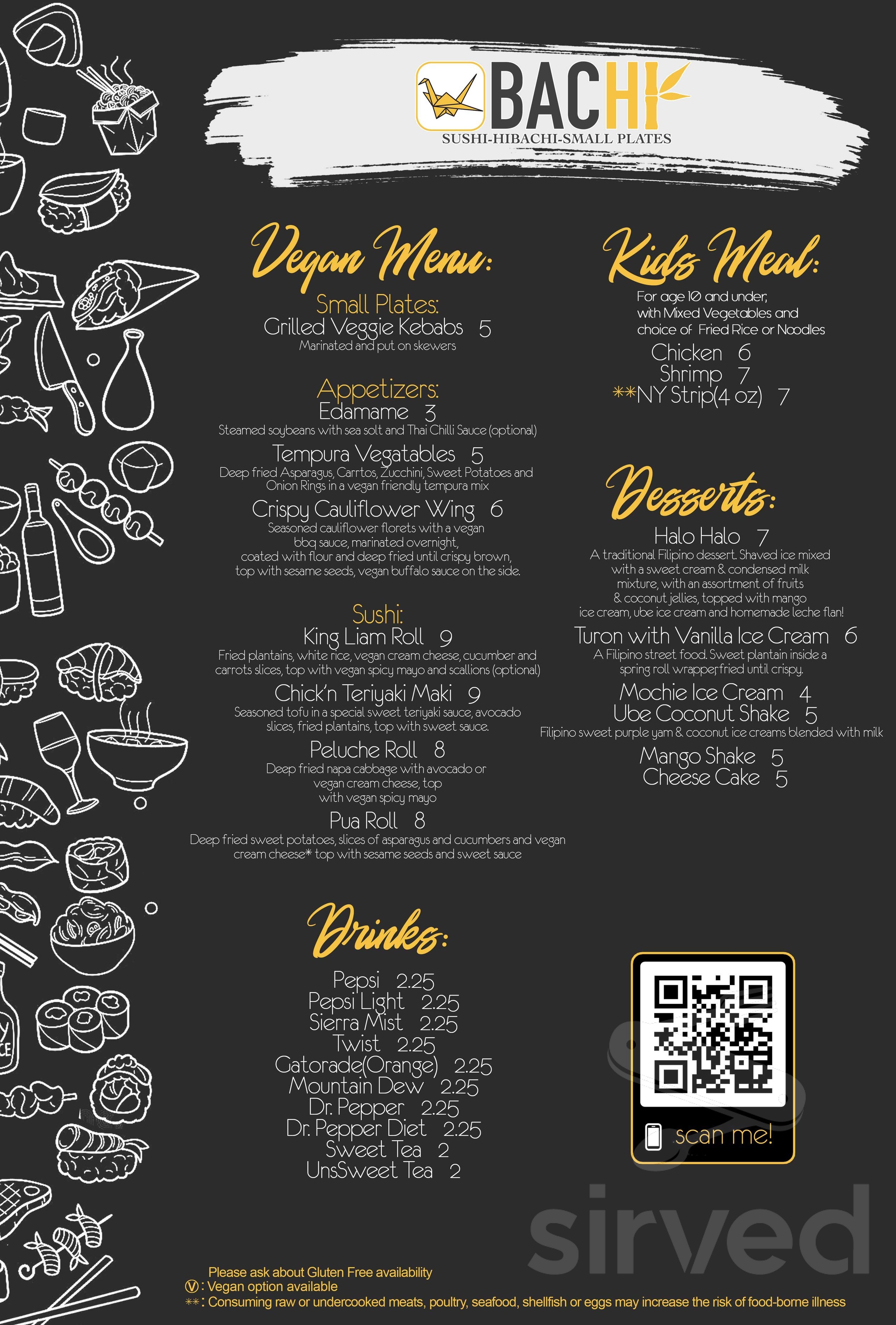 BACHI menus in Charlotte, North Carolina, United States