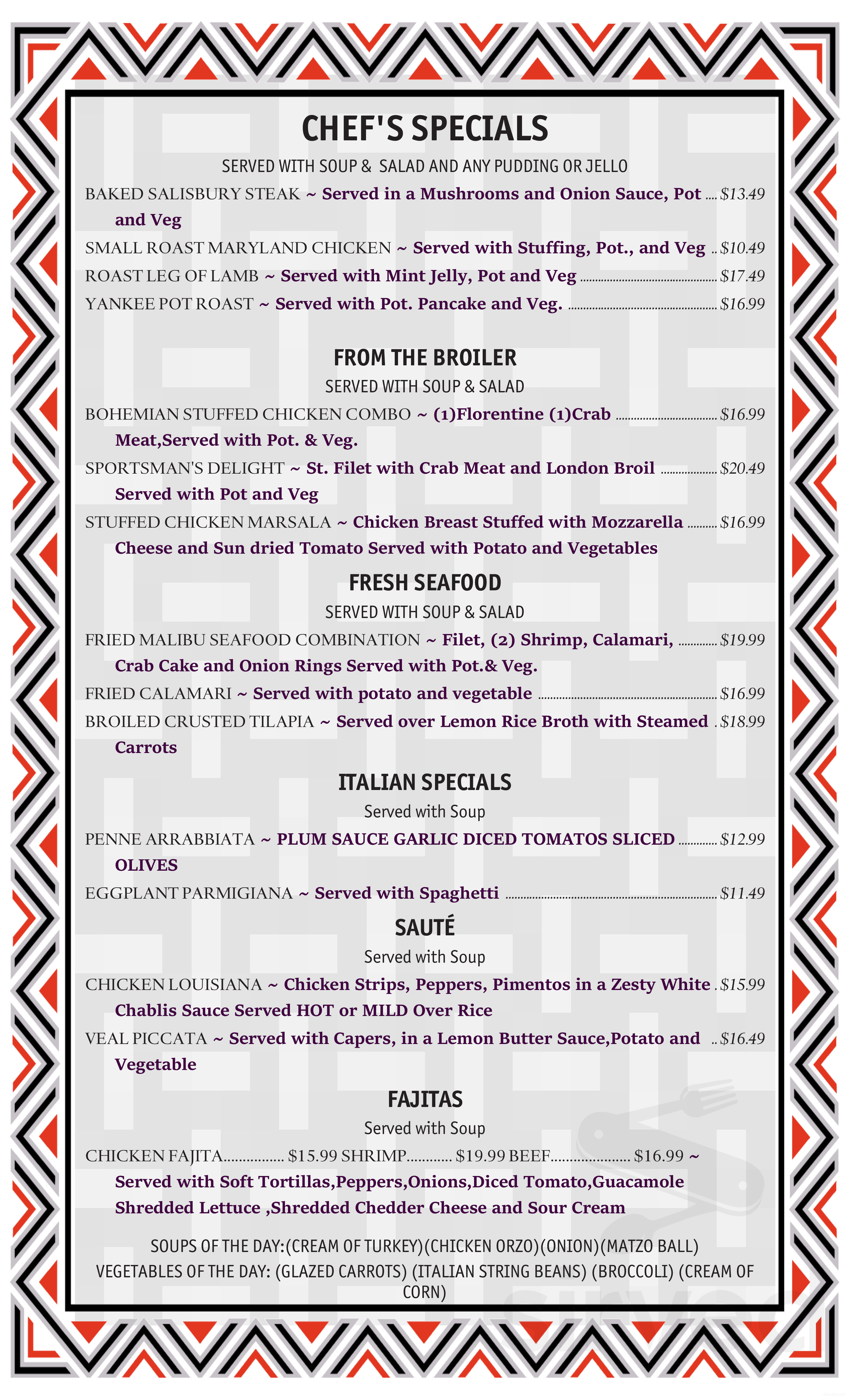 Somerset Diner menu in Somerset, New Jersey, USA