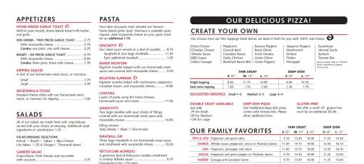 Menu for Detello's Pizza & Pasta in Eden Prairie, MN | Sirved