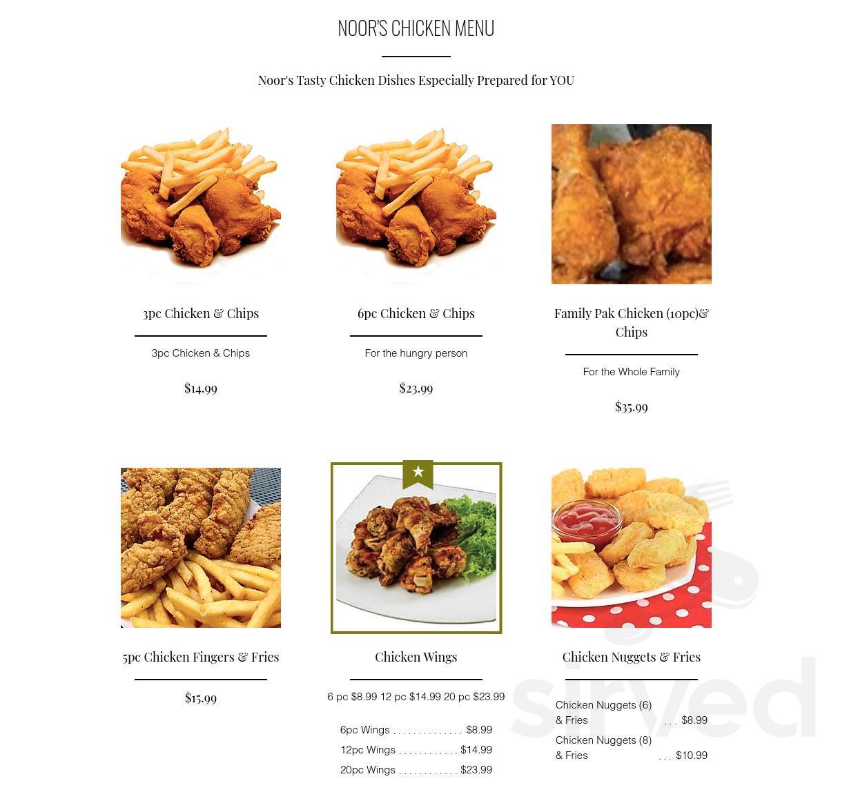 Noor's Mediterranean Kitchen menu in Musquodoboit Harbour, Nova Scotia ...
