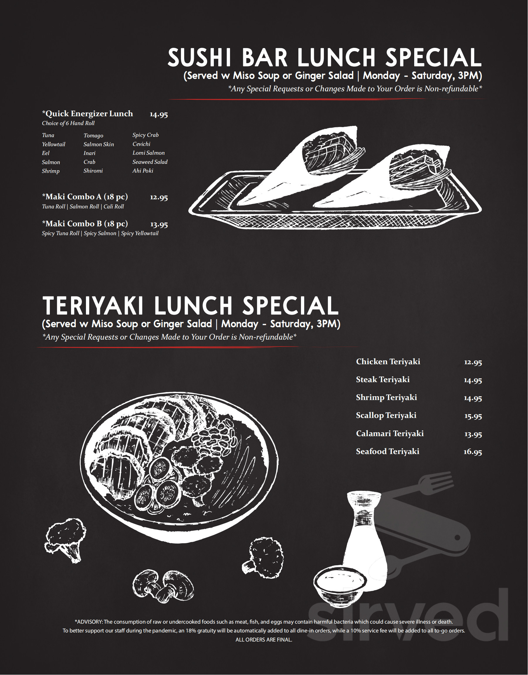 Ru San's menu in Atlanta, Georgia, USA