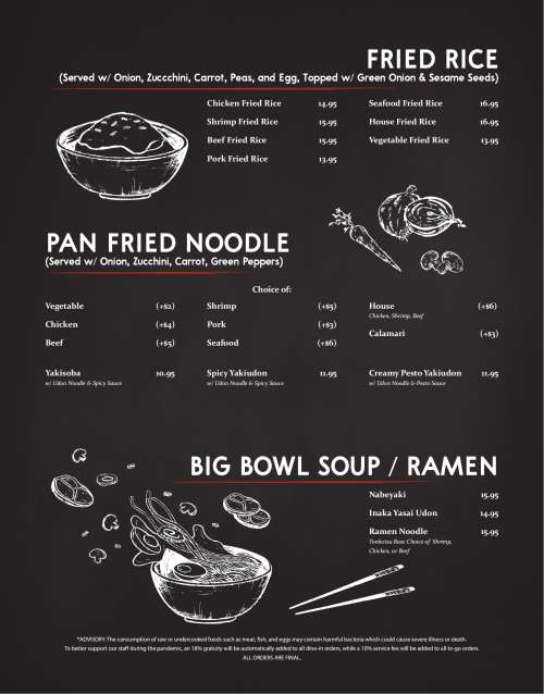 Ru San's menu in Atlanta, Georgia, USA