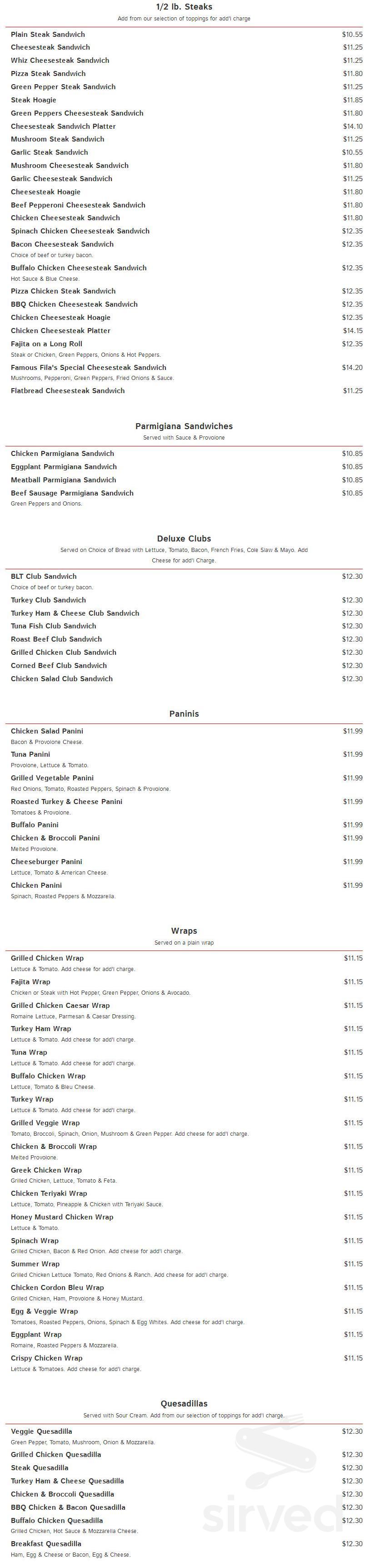 Menu - Philadelphia PA's In & Out Express Pizza and Steak | Sirved