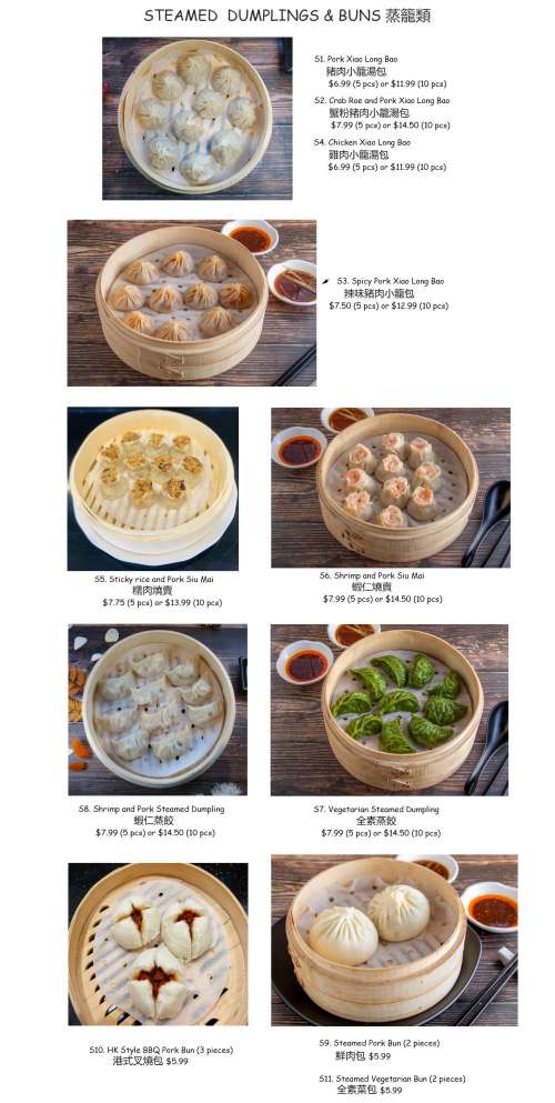 Thumbling menu in West Covina, California, USA