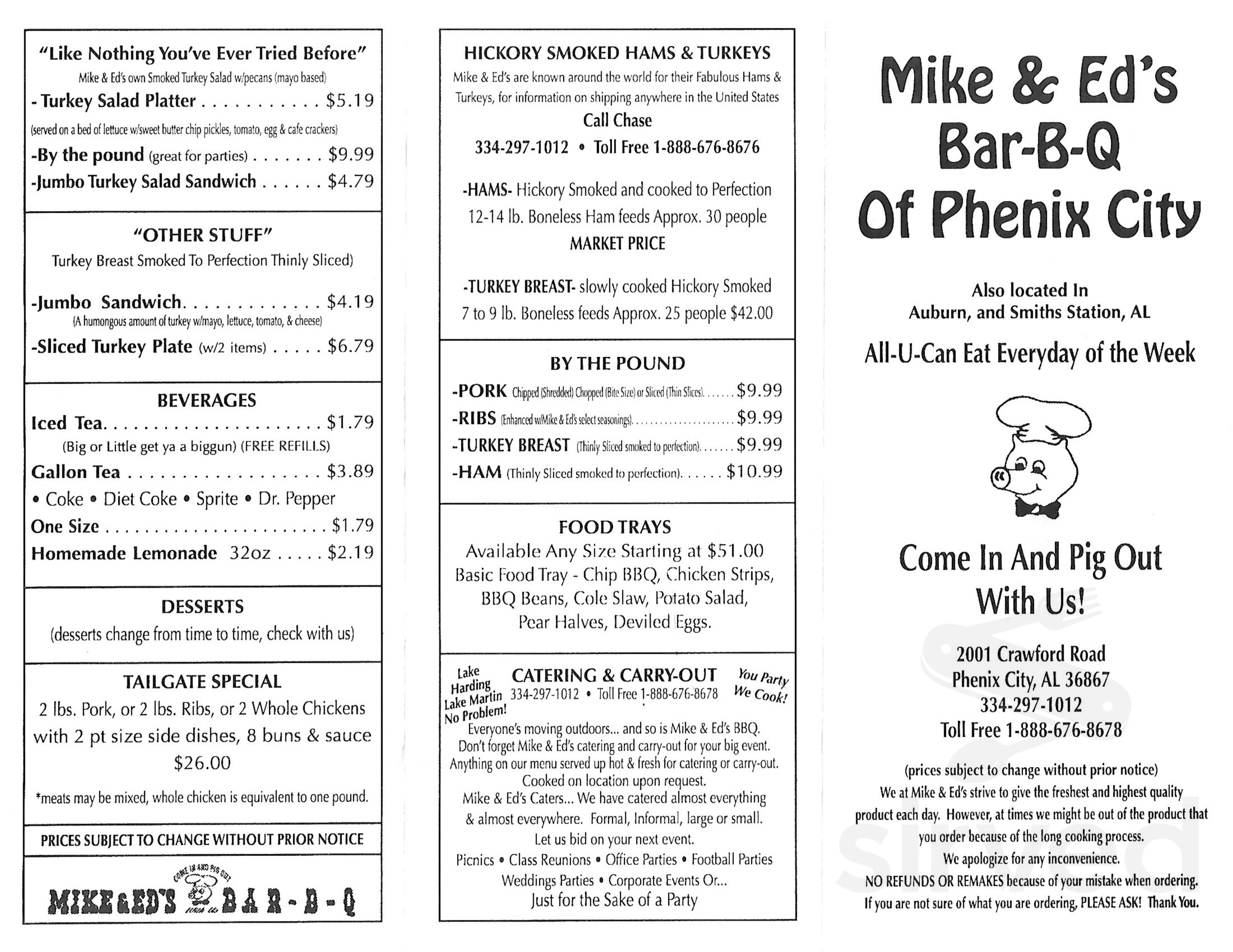Mike & Ed's menus in Smiths Station, Alabama, United States