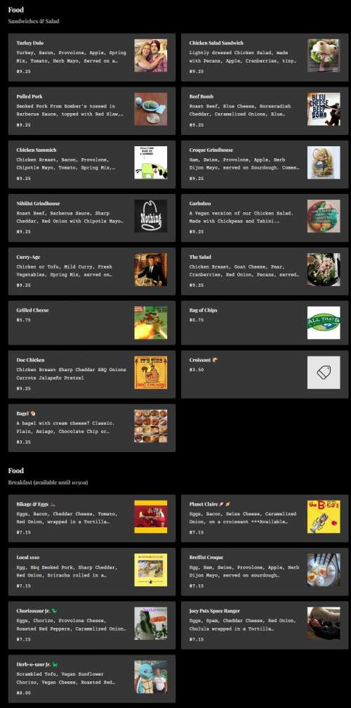 Grindhouse Cafe menu in Whiting, Indiana, USA