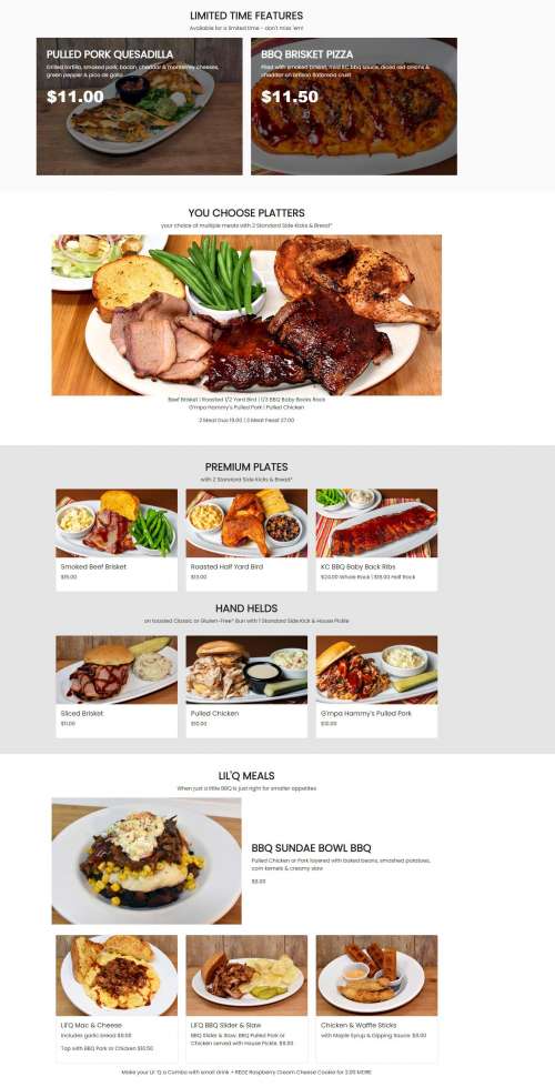 Redz BBQ menu in Lincoln, Nebraska, USA