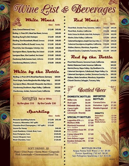 The Milleridge Inn menu in Jericho, New York, USA