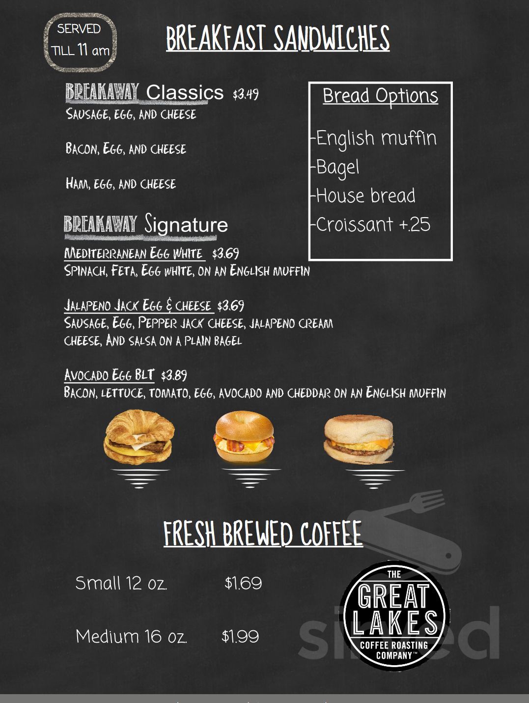 Breakaway Deli menu in Troy, Michigan, USA