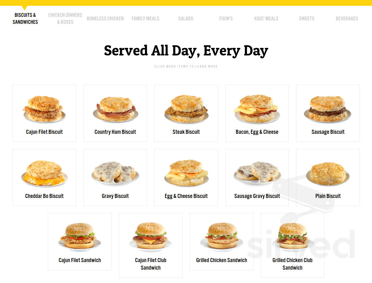 Menu - Columbus NC's Bojangles | Sirved