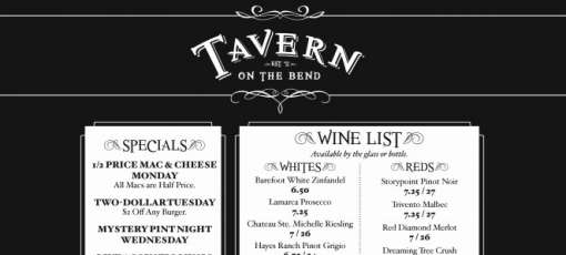 Menu for Tavern On the Bend in Cincinnati, OH | Sirved