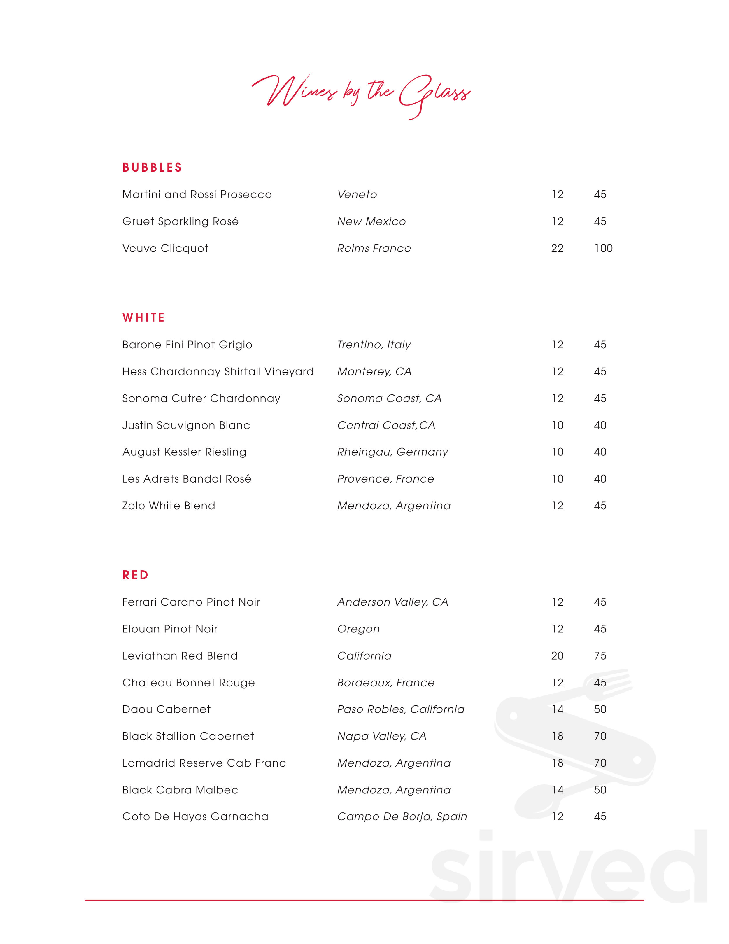 Menu - Covington LA's Desi Vega's Steakhouse | Sirved