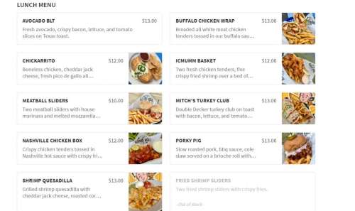 The Rumor Reel menu in Pasadena, Maryland, USA
