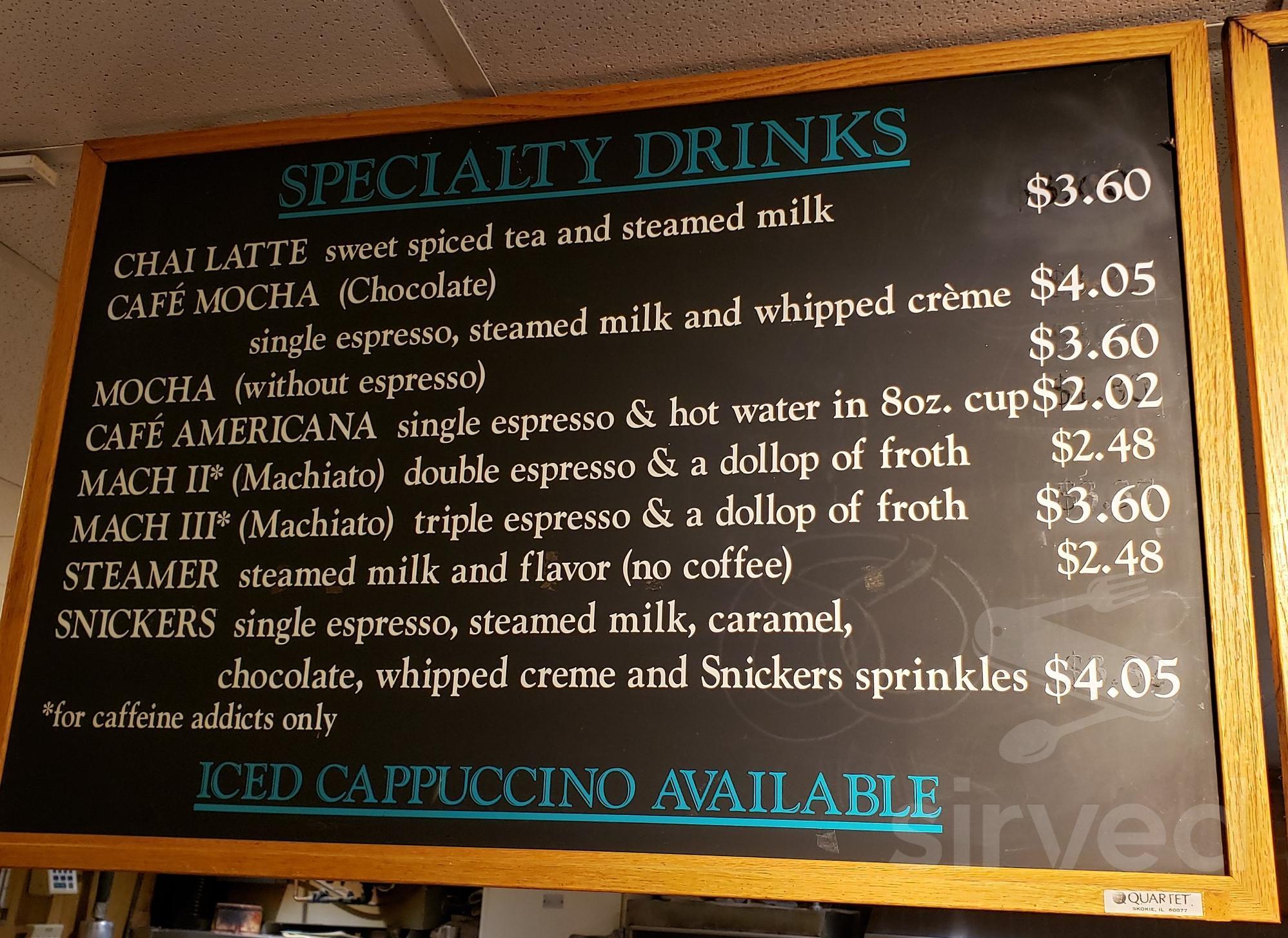 Donut Friar menu in Gatlinburg, Tennessee, USA
