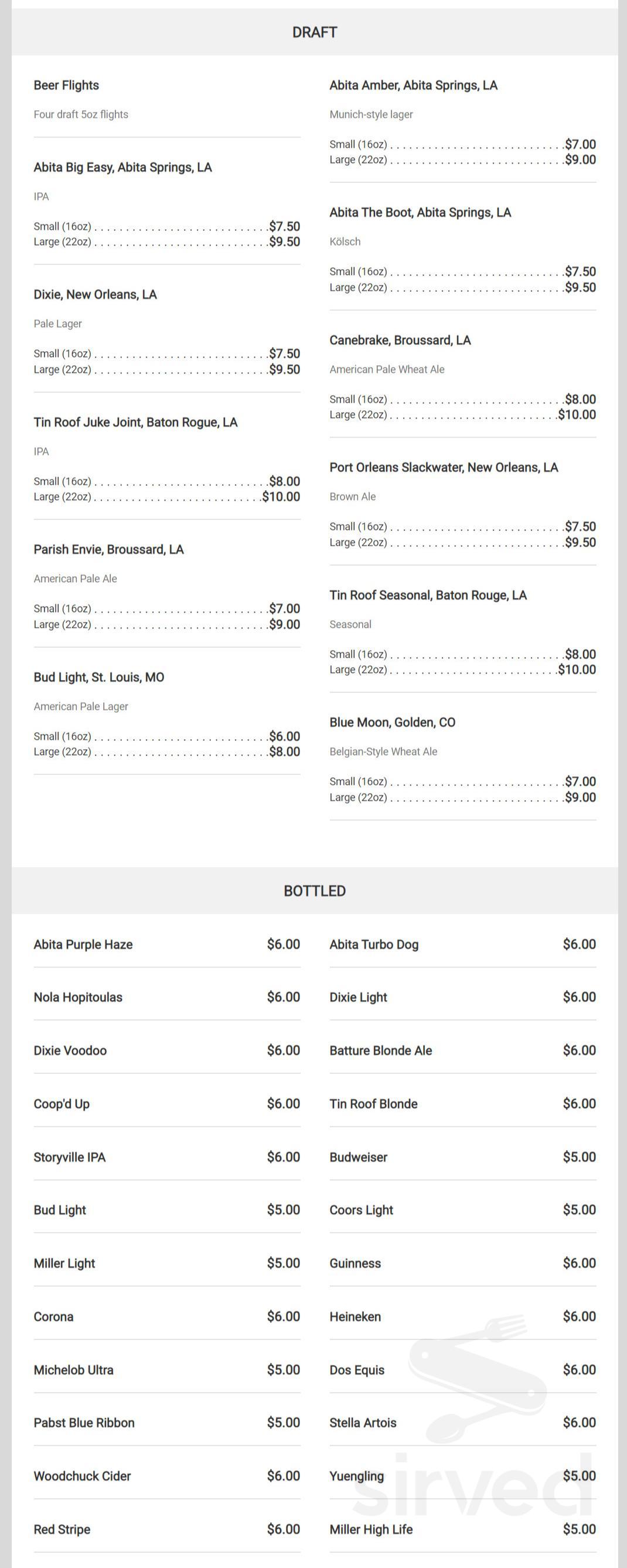 Chartres House Restaurant and Oyster Bar menu in New Orleans, Louisiana ...