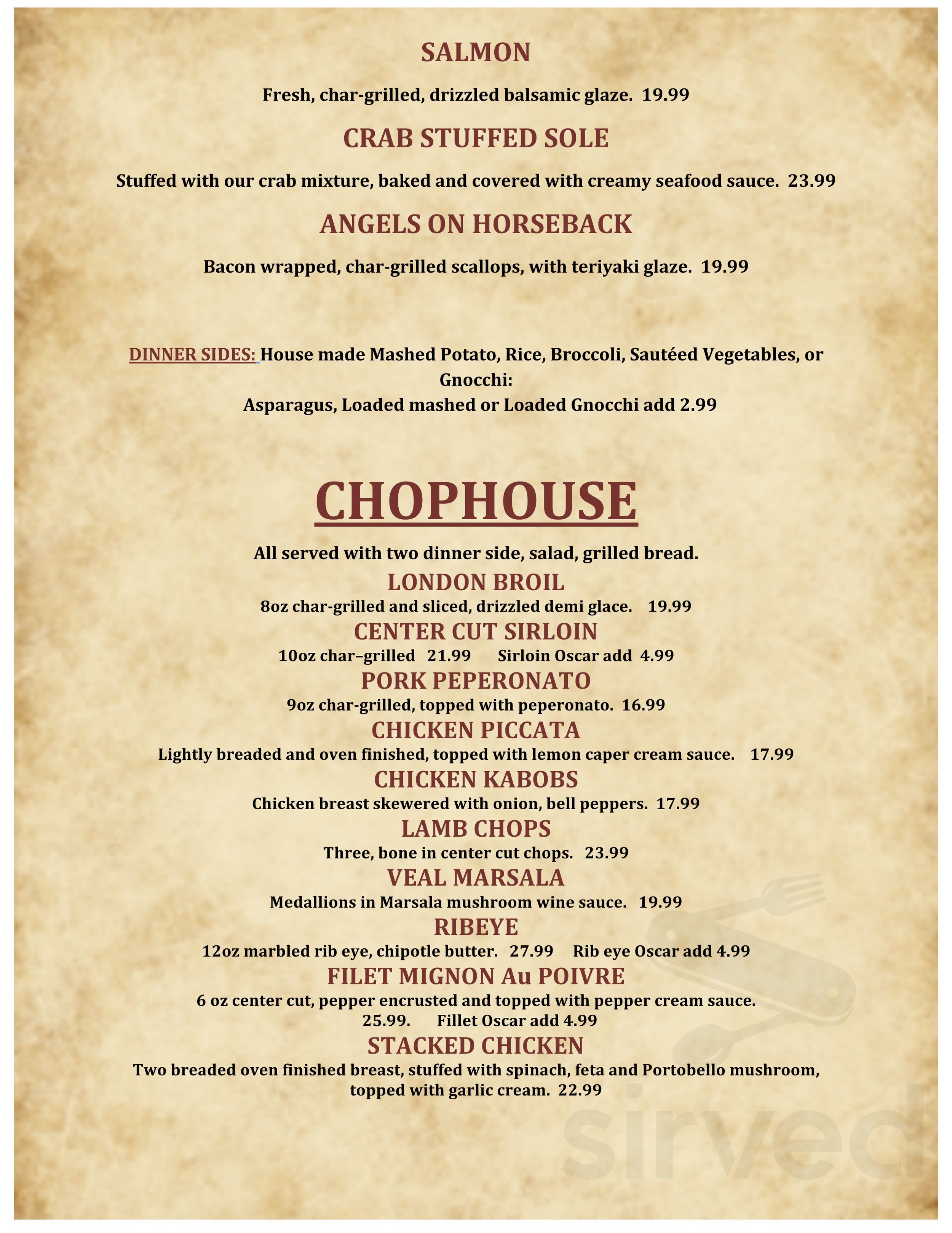 Bistro 26 menu in Erie, Pennsylvania, USA