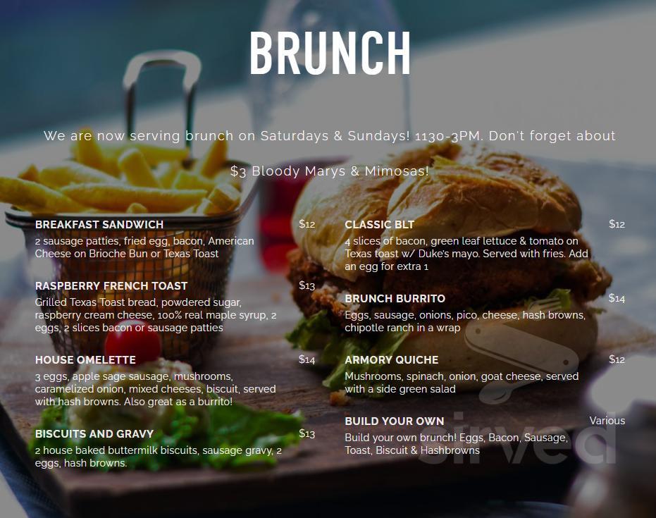 The Vanguard Brewpub & Distillery menu in Hampton, Virginia, USA