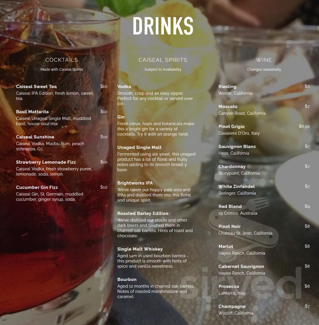 The Vanguard Brewpub & Distillery menu in Hampton, Virginia, USA
