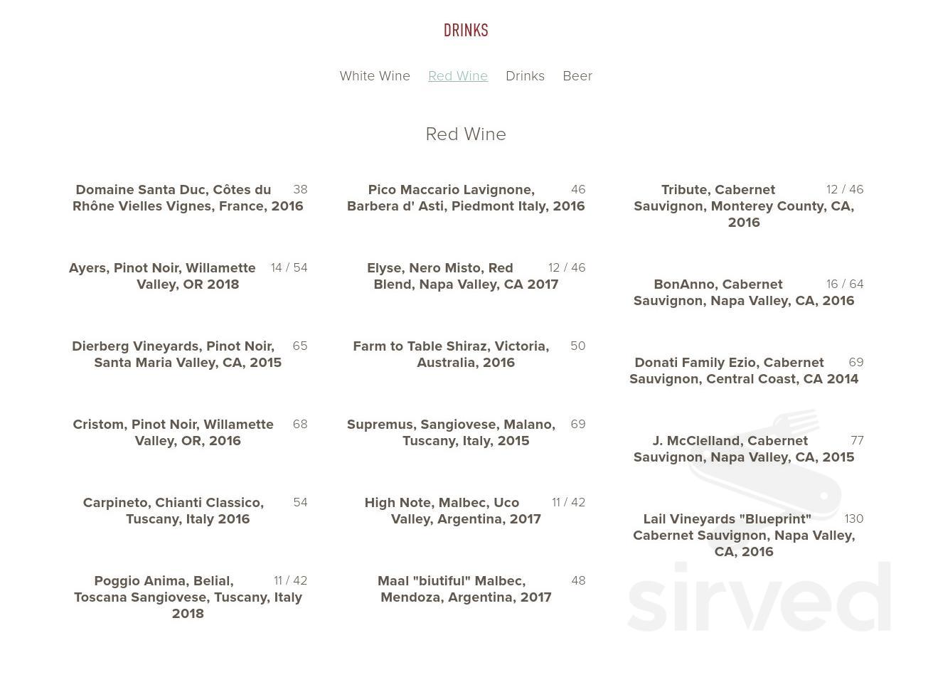 Foundation Social Eatery menu in Alpharetta, Georgia, USA