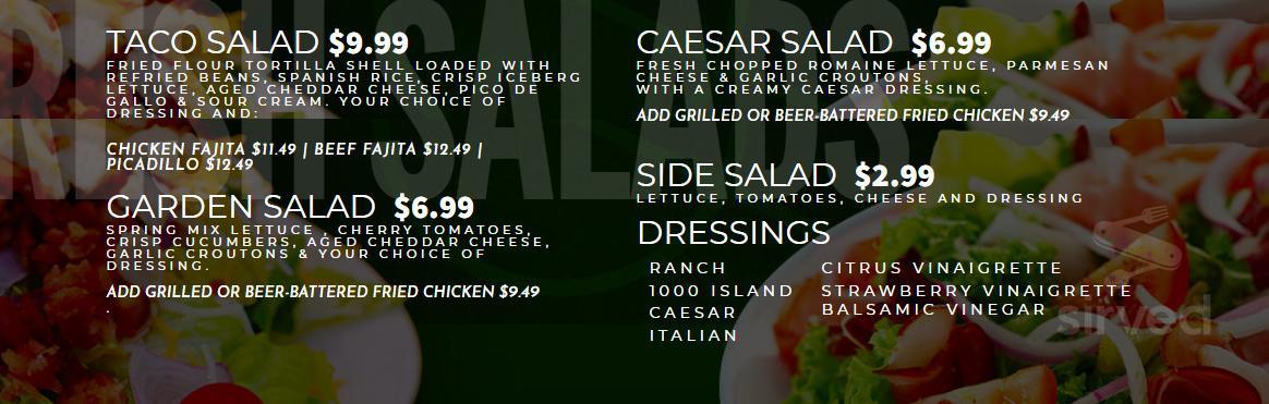 Perfect Score menus in San Antonio, Texas, United States